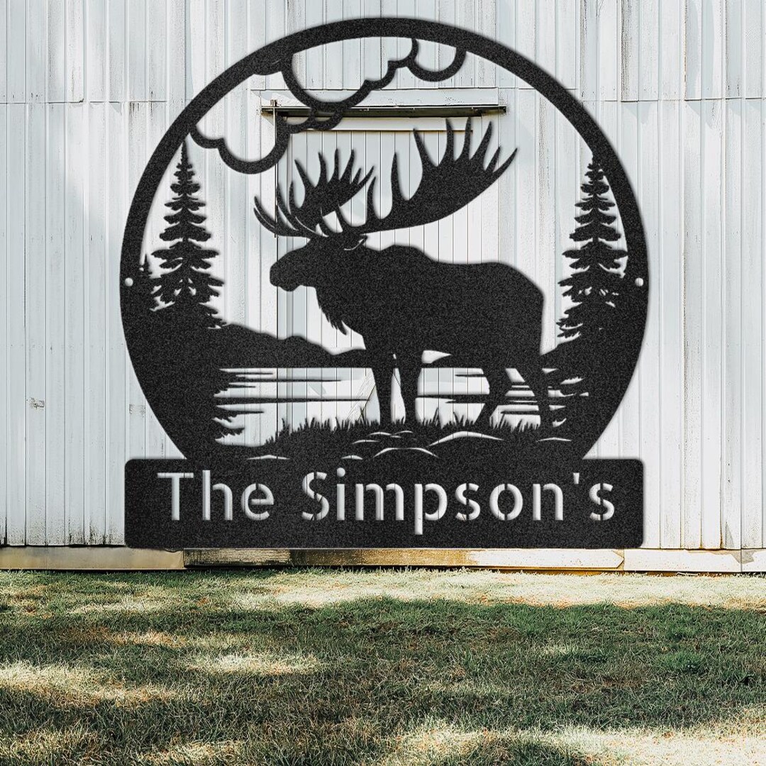 Custom Moose Metal Sign: Personalized Wall Art Decor - Etsy