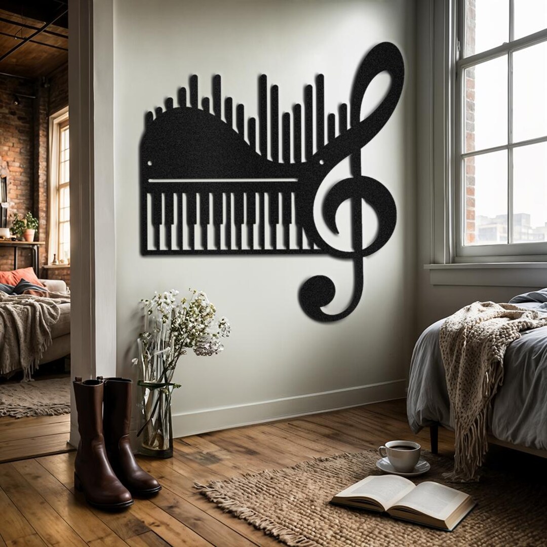 Piano With G-clef Decorative Metal Wall Sign - Etsy