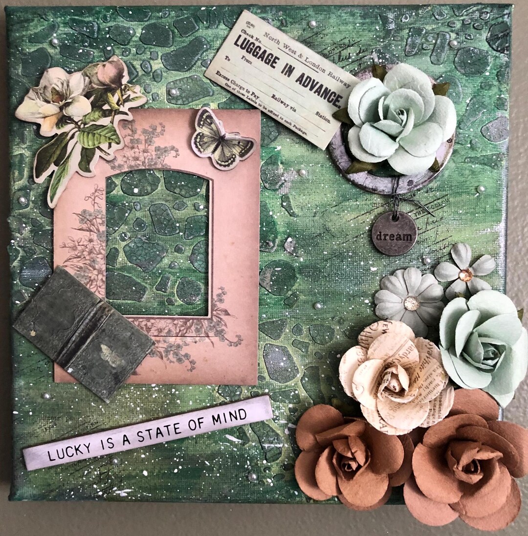 Original Mixed Media Wall Art, lucky is a State of Mind. One of a Kind ...