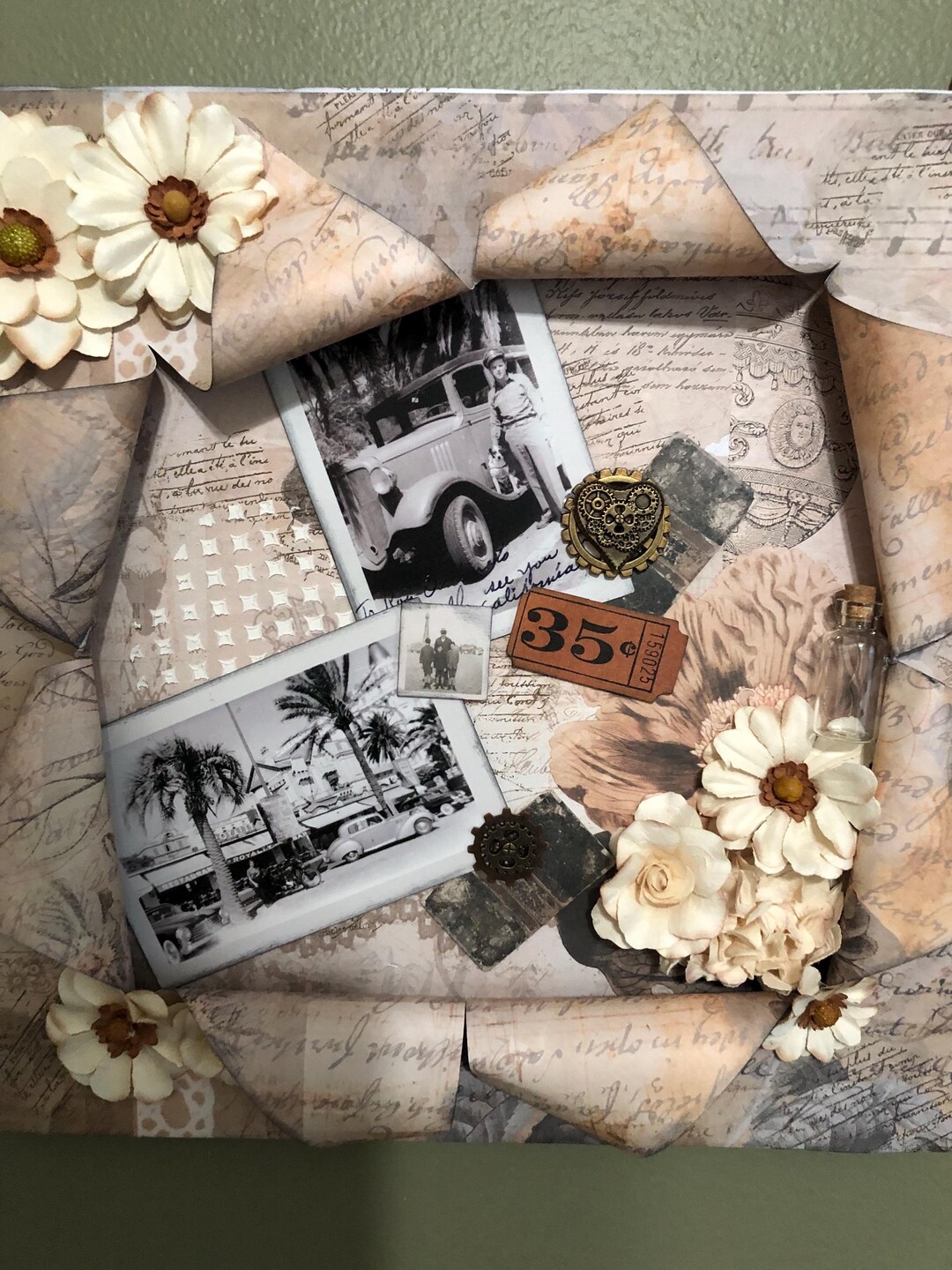 Original Mixed Media Busted Canvas Art, Collage Art, One of a Kind ...