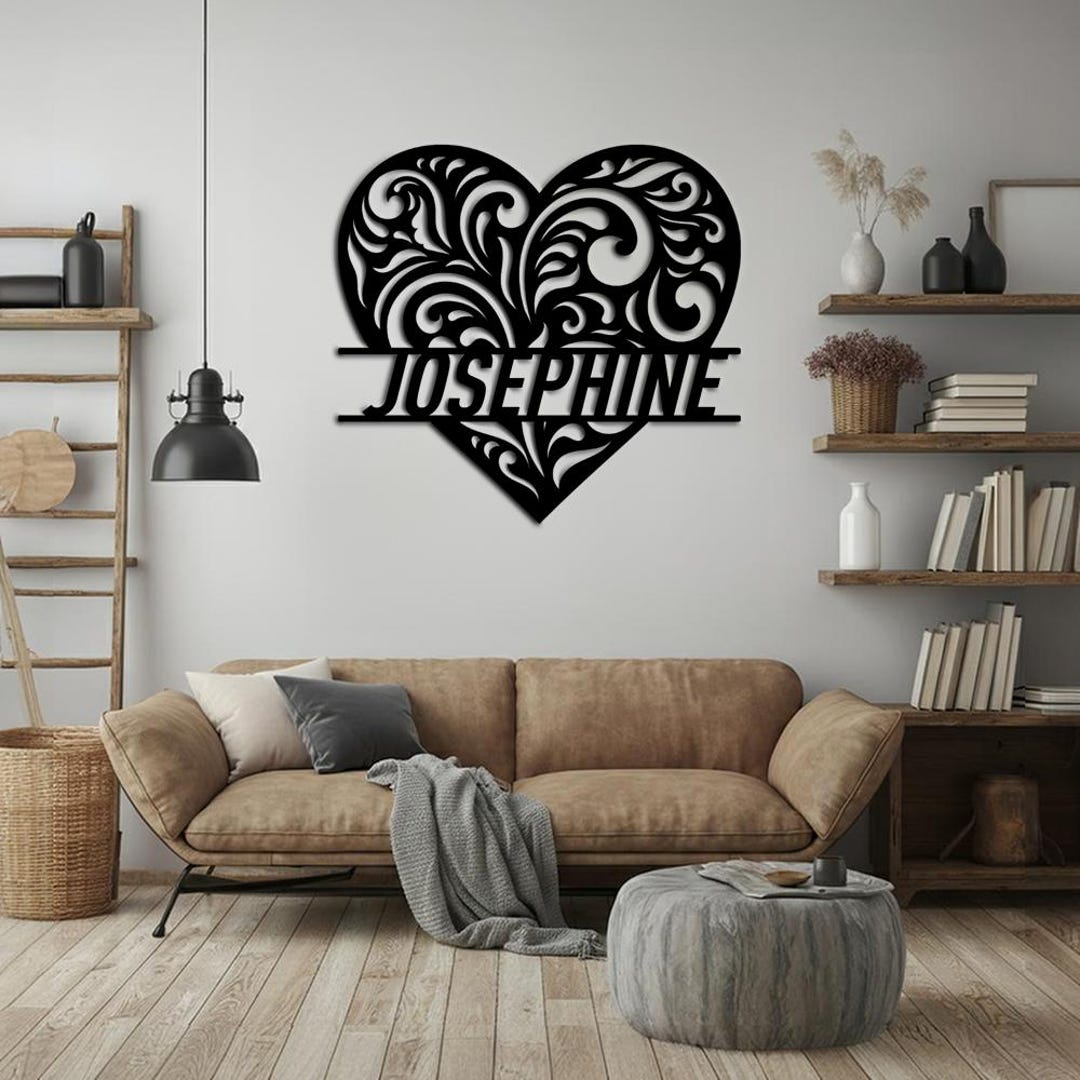 Customizable- Heart Shaped Custom Steel Wall Decor, Personalize Heart ...