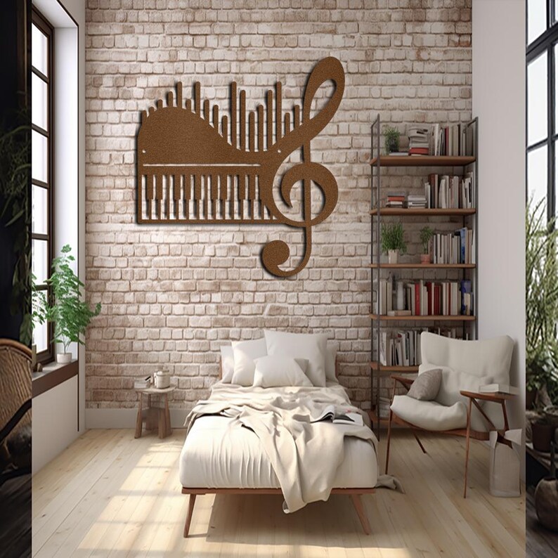 Piano With G-clef Decorative Metal Wall Sign - Etsy