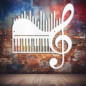 Piano With G-clef Decorative Metal Wall Sign - Etsy