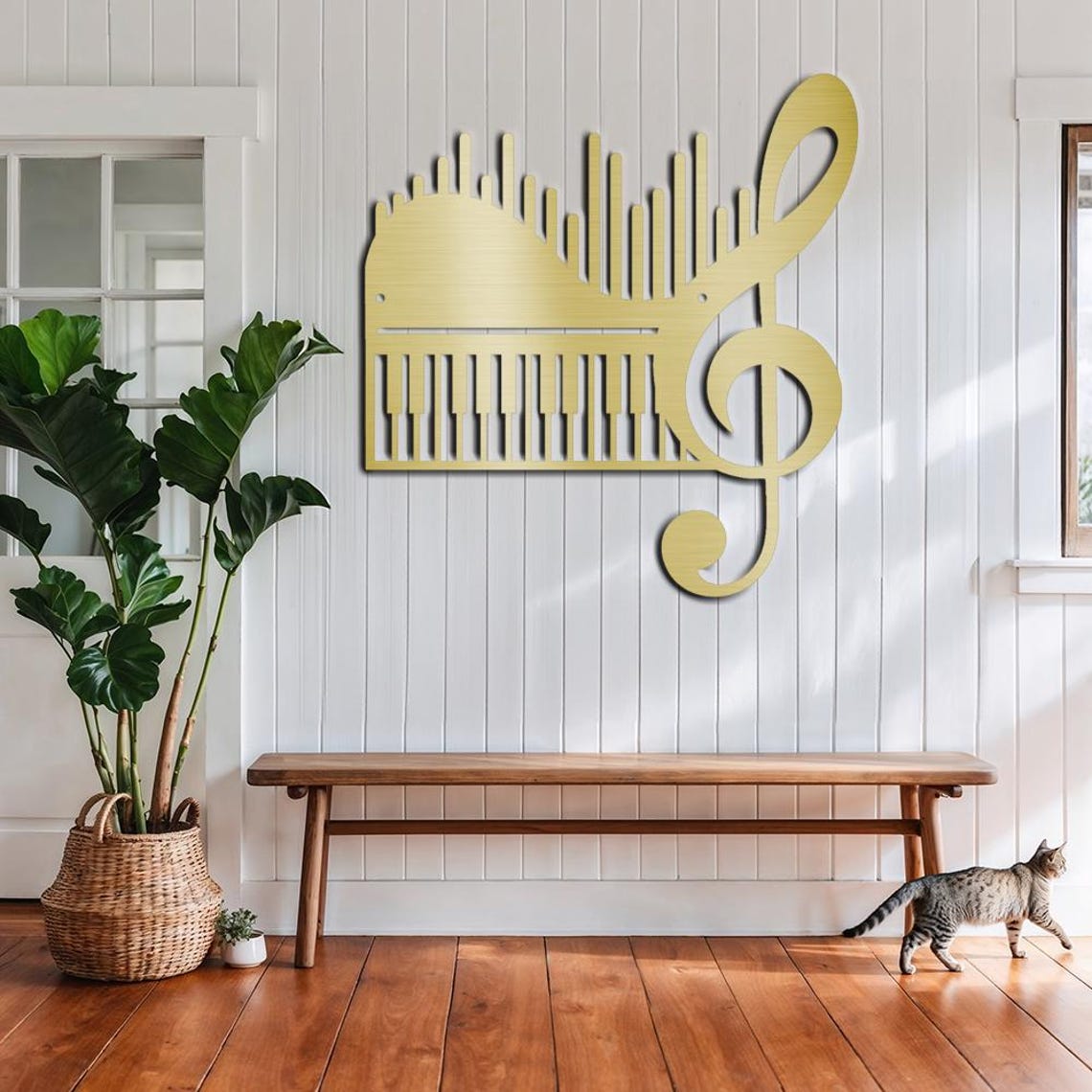 Piano With G-clef Decorative Metal Wall Sign - Etsy