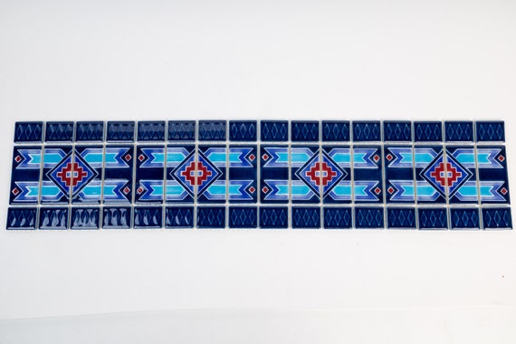 Blue Pool Boarder Tile made in Japan - Etsy
