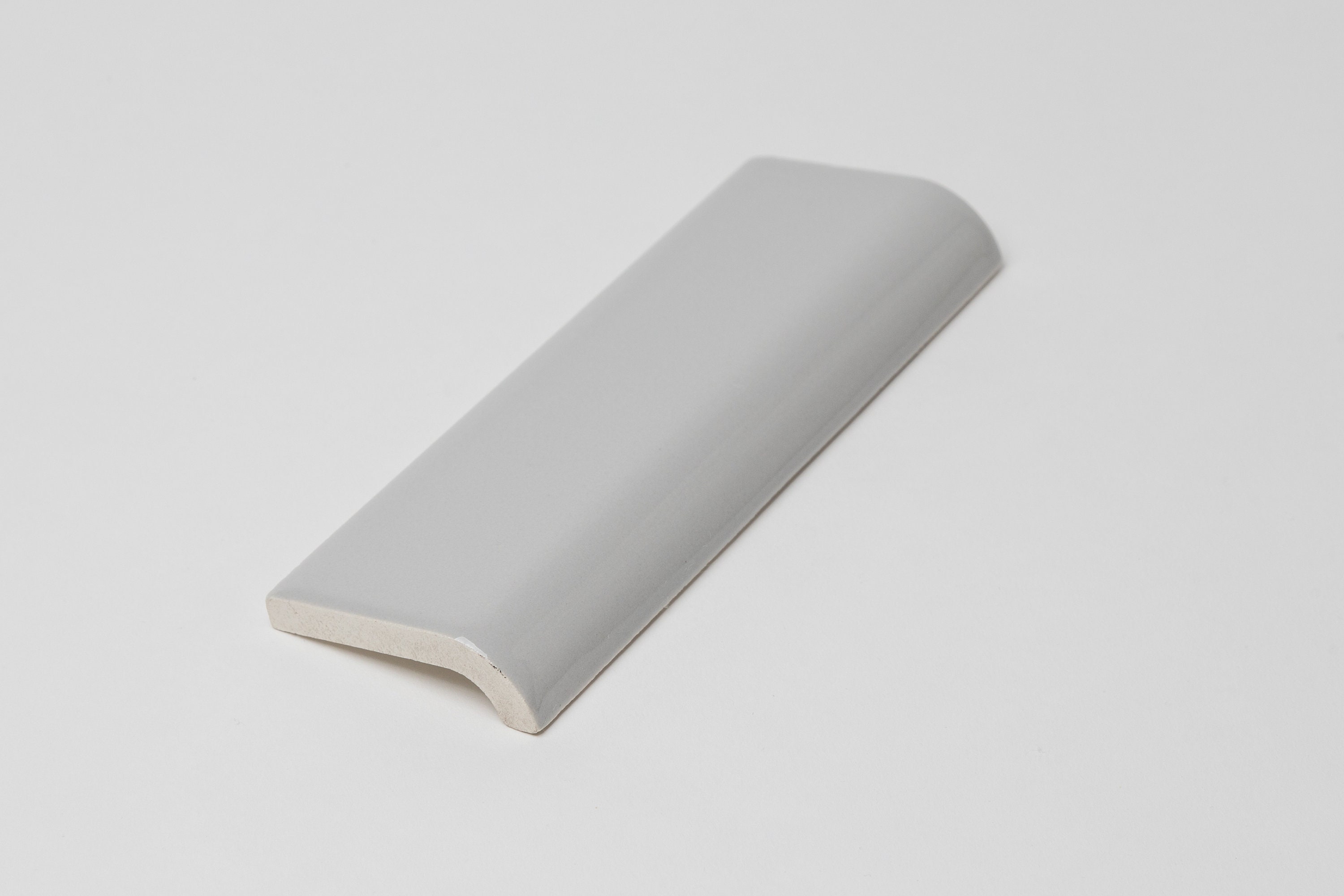 Glossy Gray Ceramic V-cap, Mud Cap, Bullnose, Quarter Round and Cove ...