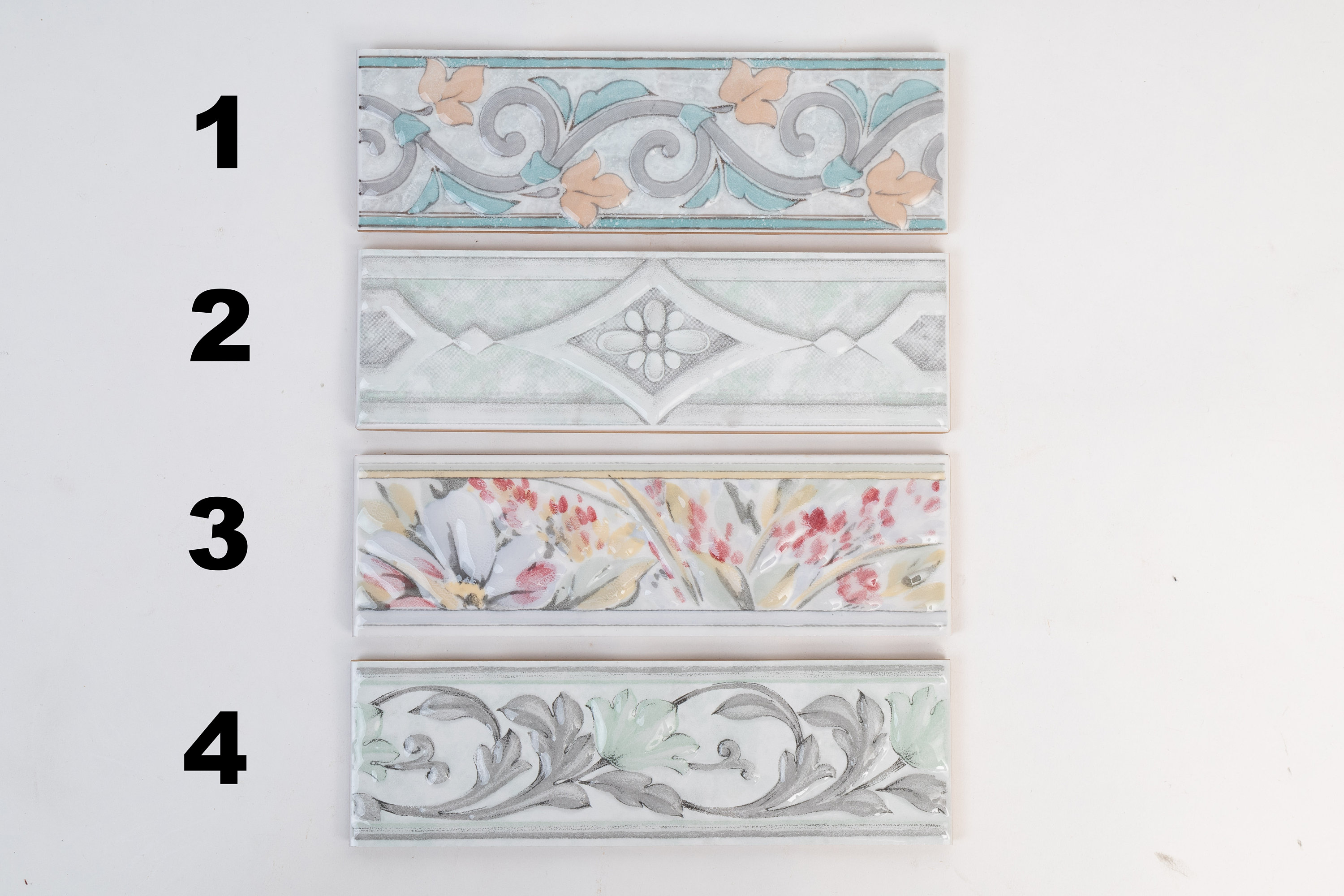 Italian Ceramic Floral Tile Border Trim 6cm X 20cm vintage - Etsy