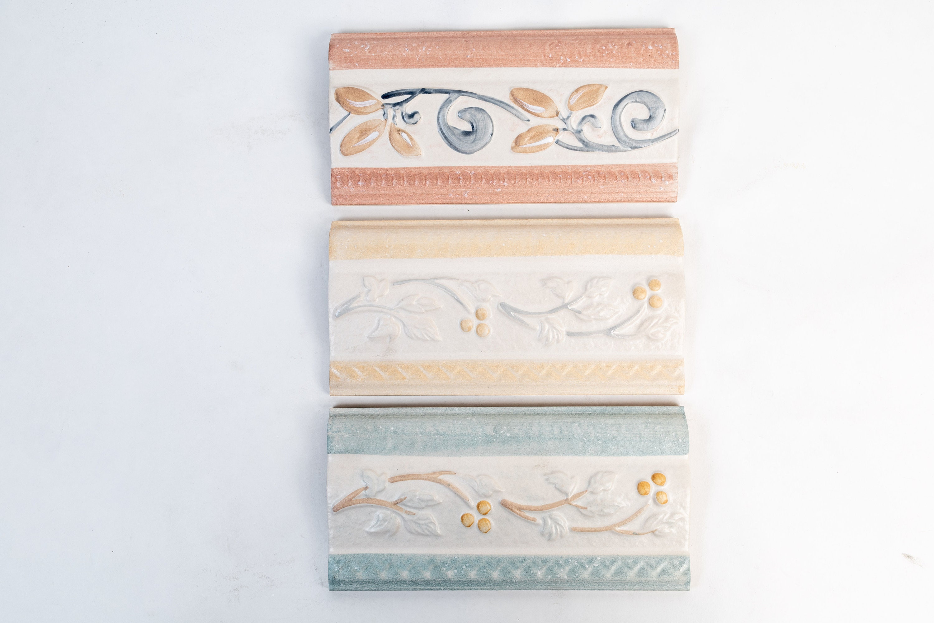 Floral Ceramic Tile Border Trim 10cm X 20cm vintage Made in - Etsy