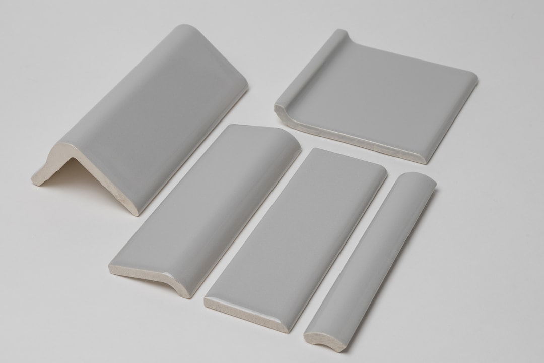 Glossy Gray Ceramic V-cap, Mud Cap, Bullnose, Quarter Round and Cove ...