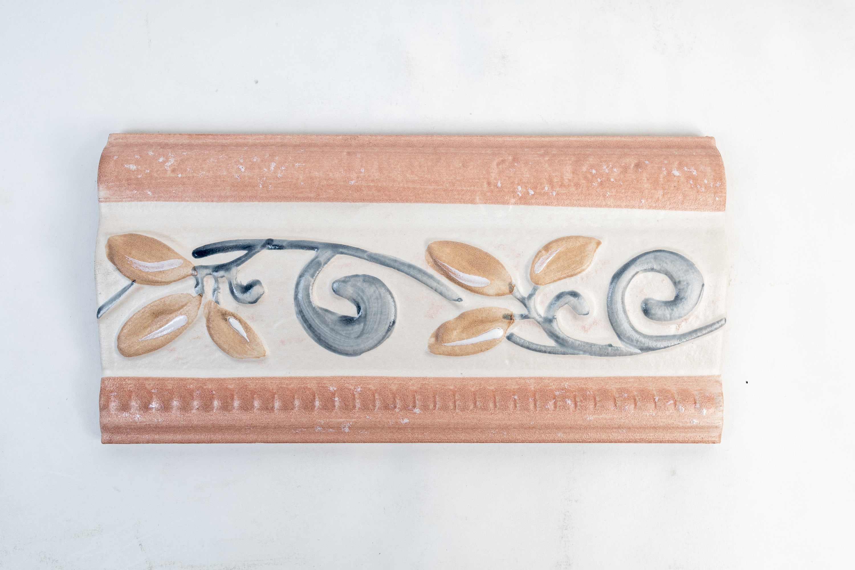 Floral Ceramic Tile Border Trim 4 in X 7 3/4 in (vintage Made in Spain ...