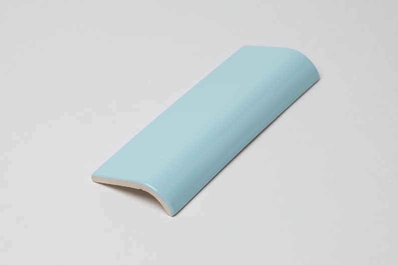 Baby Blue Ceramic Mud Cap, Bullnose, Quarter Round, Quarter Round ...