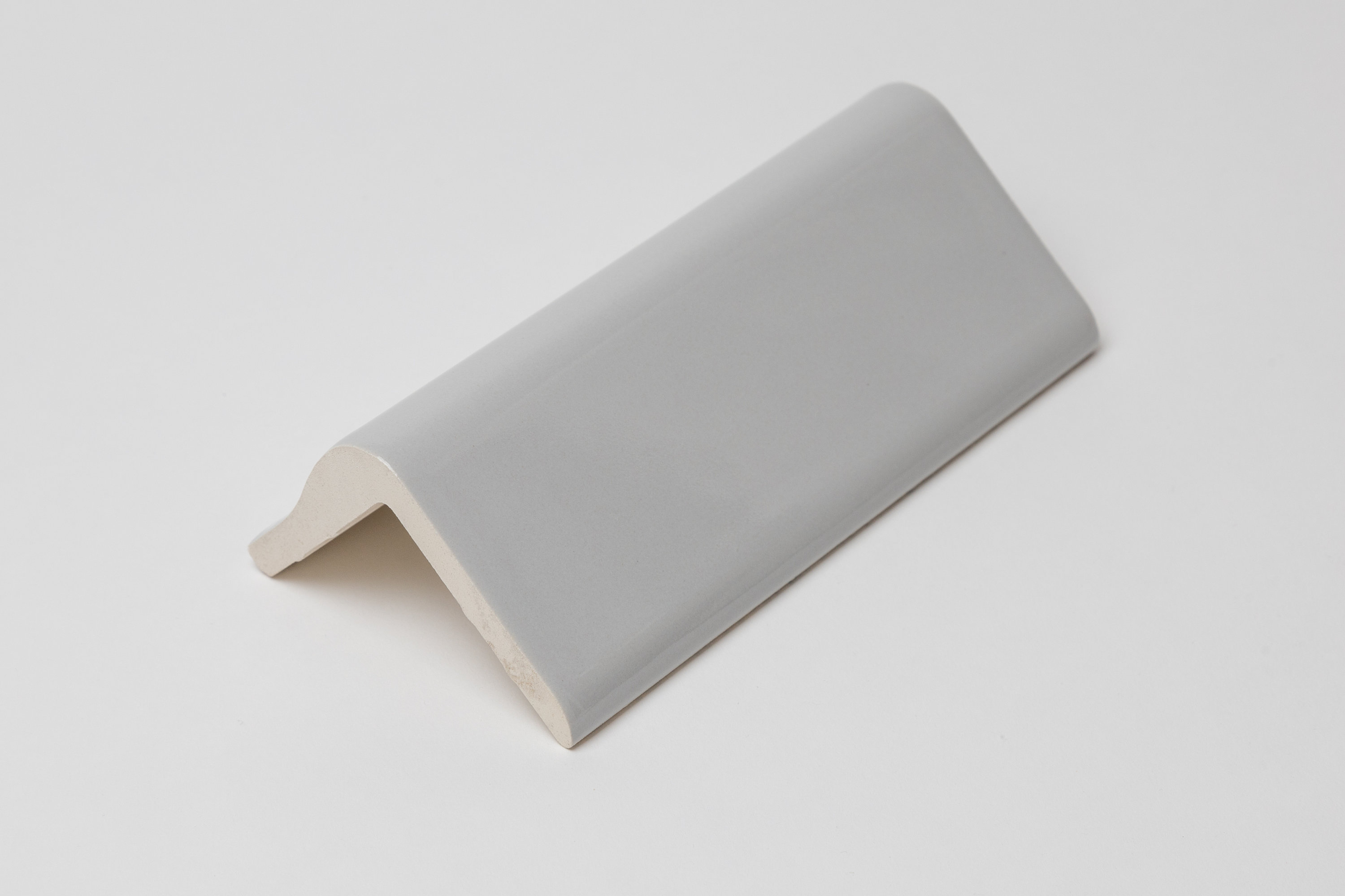 Glossy Gray Ceramic V-cap, Mud Cap, Bullnose, Quarter Round and Cove ...
