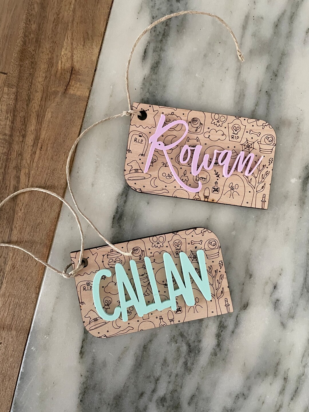 Personalized Halloween Basket Name Tags, Spooky Gift Tags, Ghost Name ...