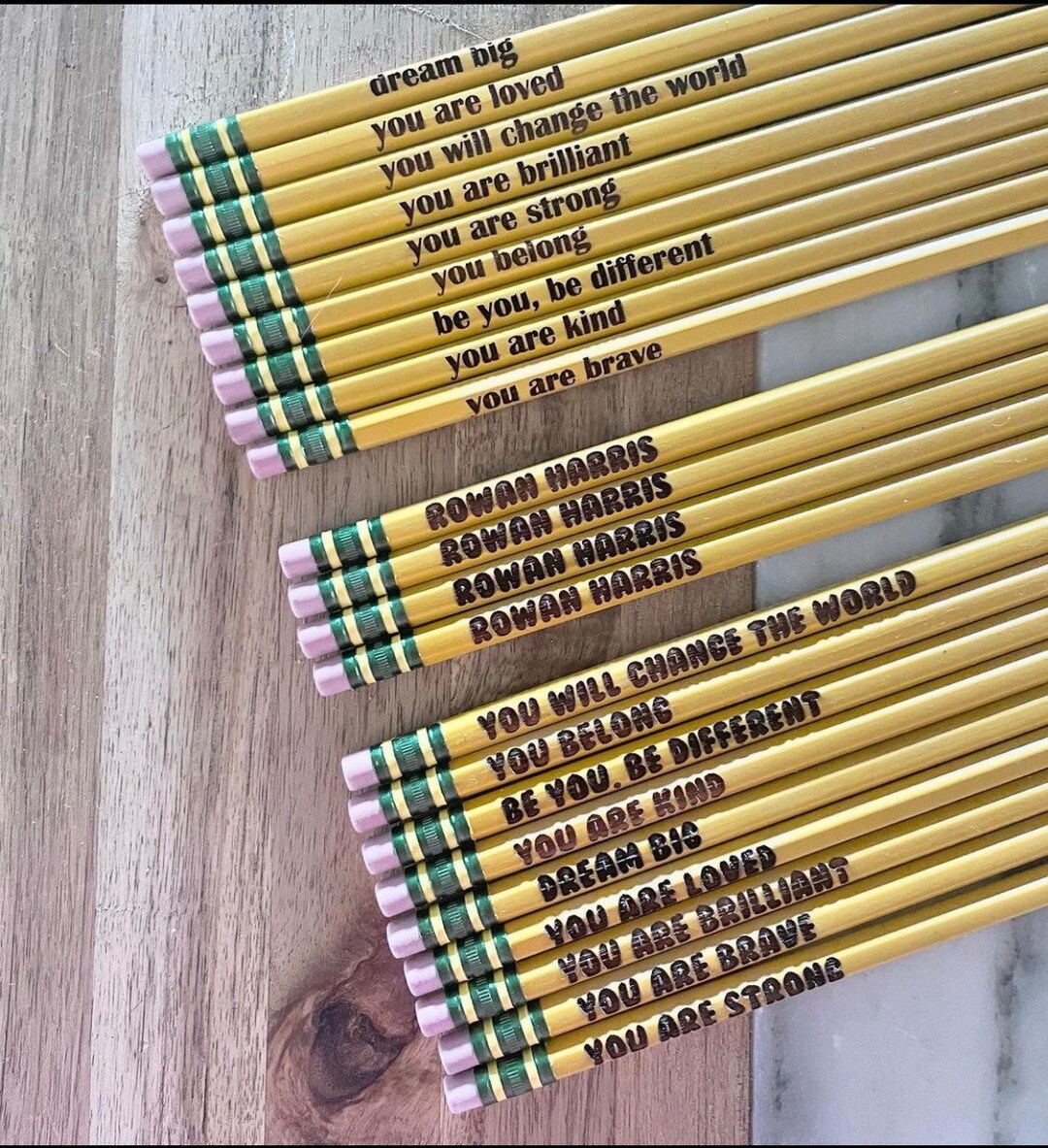 Positive Affirmation Pencil, Personalized Pencil, Engraved Pencils ...