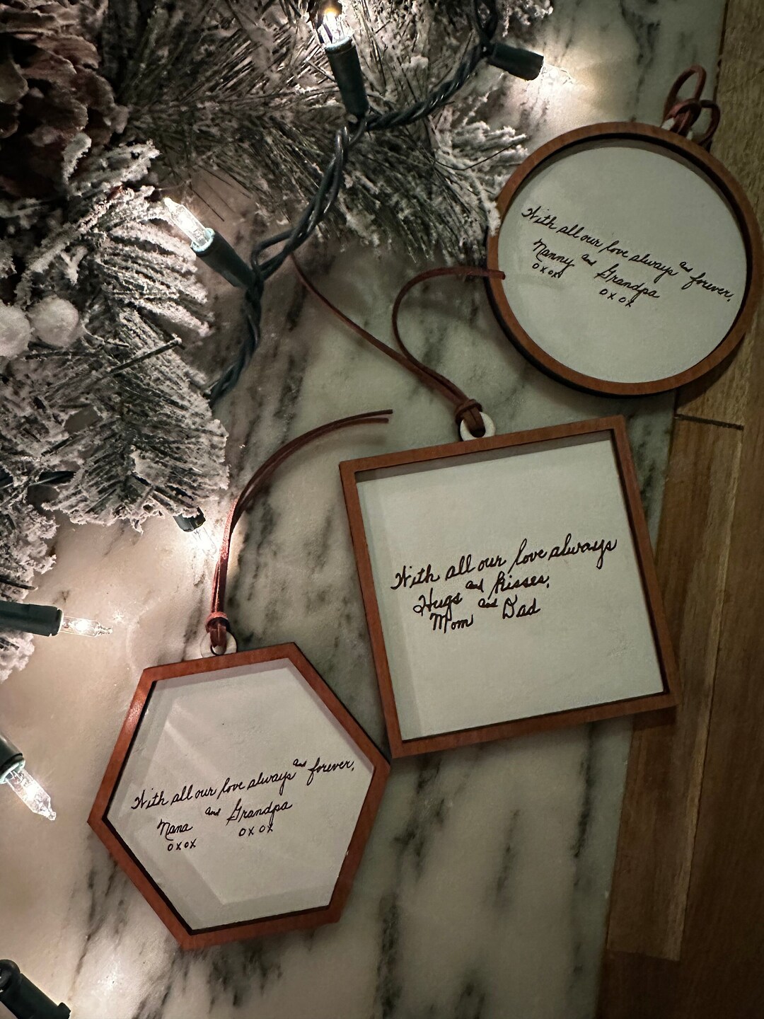 Handwriting Christmas Ornament, Handwritten Keepsake, Engraving Writing ...