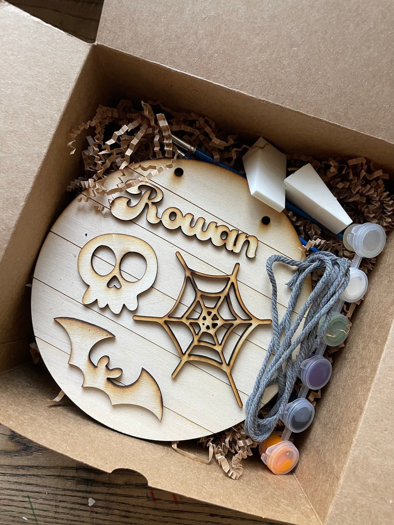 Halloween DIY Paint Kit Spooky Door Hanger Kids Pumpkin - Etsy