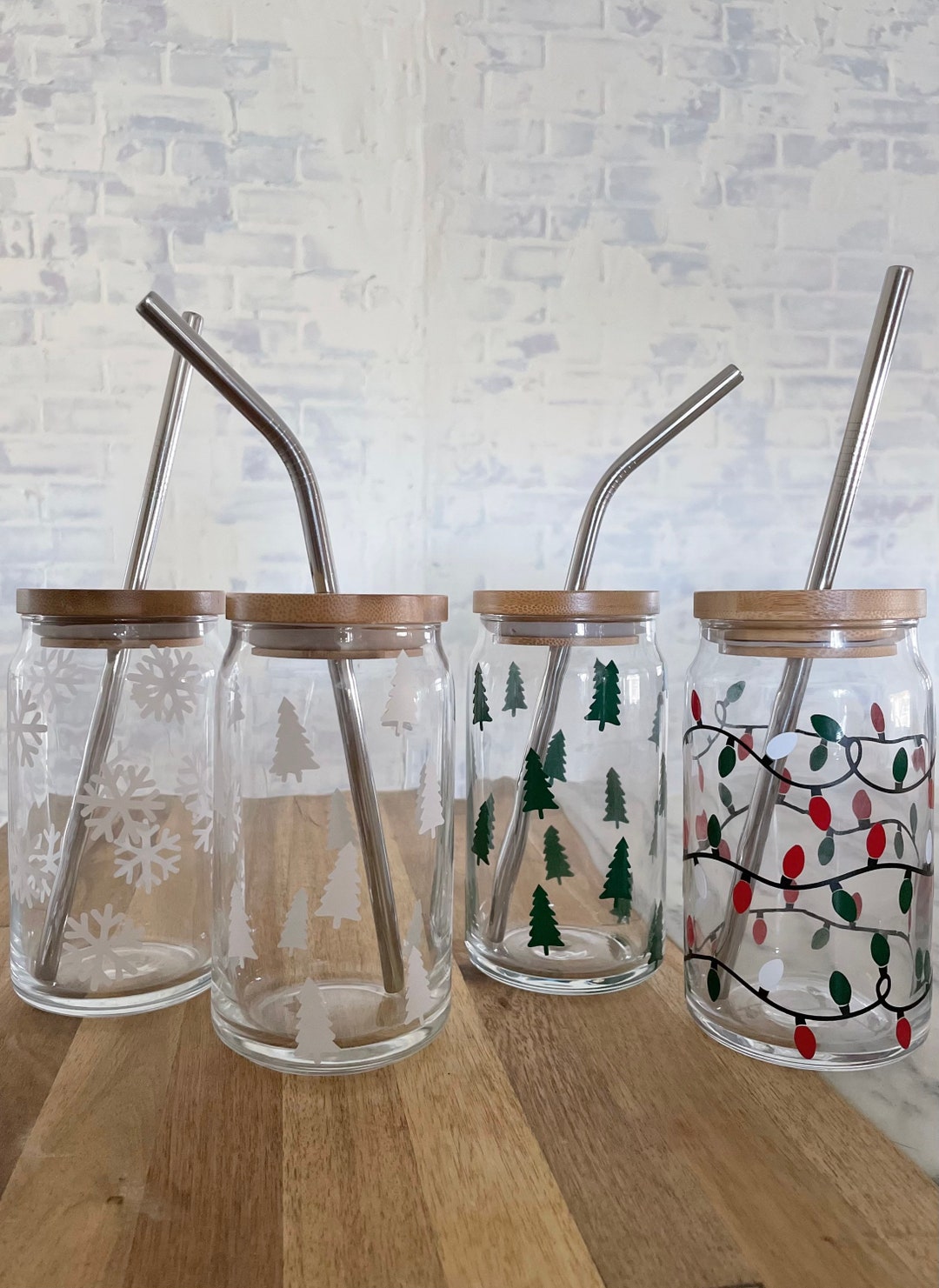 Beer Can Glass | Christmas Beer Can Glass | Iced Coffee Glass | Iced ...