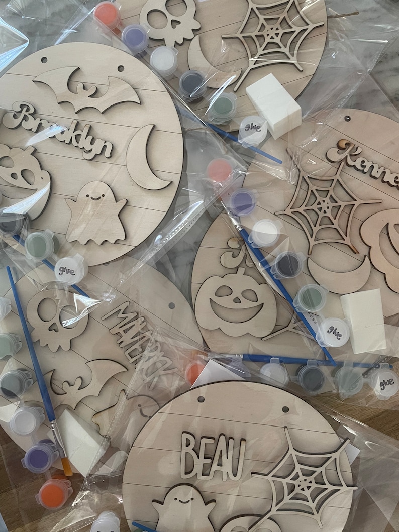 Halloween DIY Paint Kit, Spooky Door Hanger, Kids Pumpkin Ghost ...