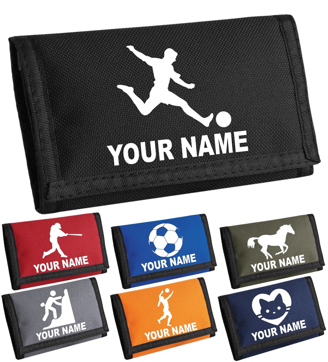 Personalized Sports Ripper Wallet: Football, Baseball, Cat Lover - Etsy
