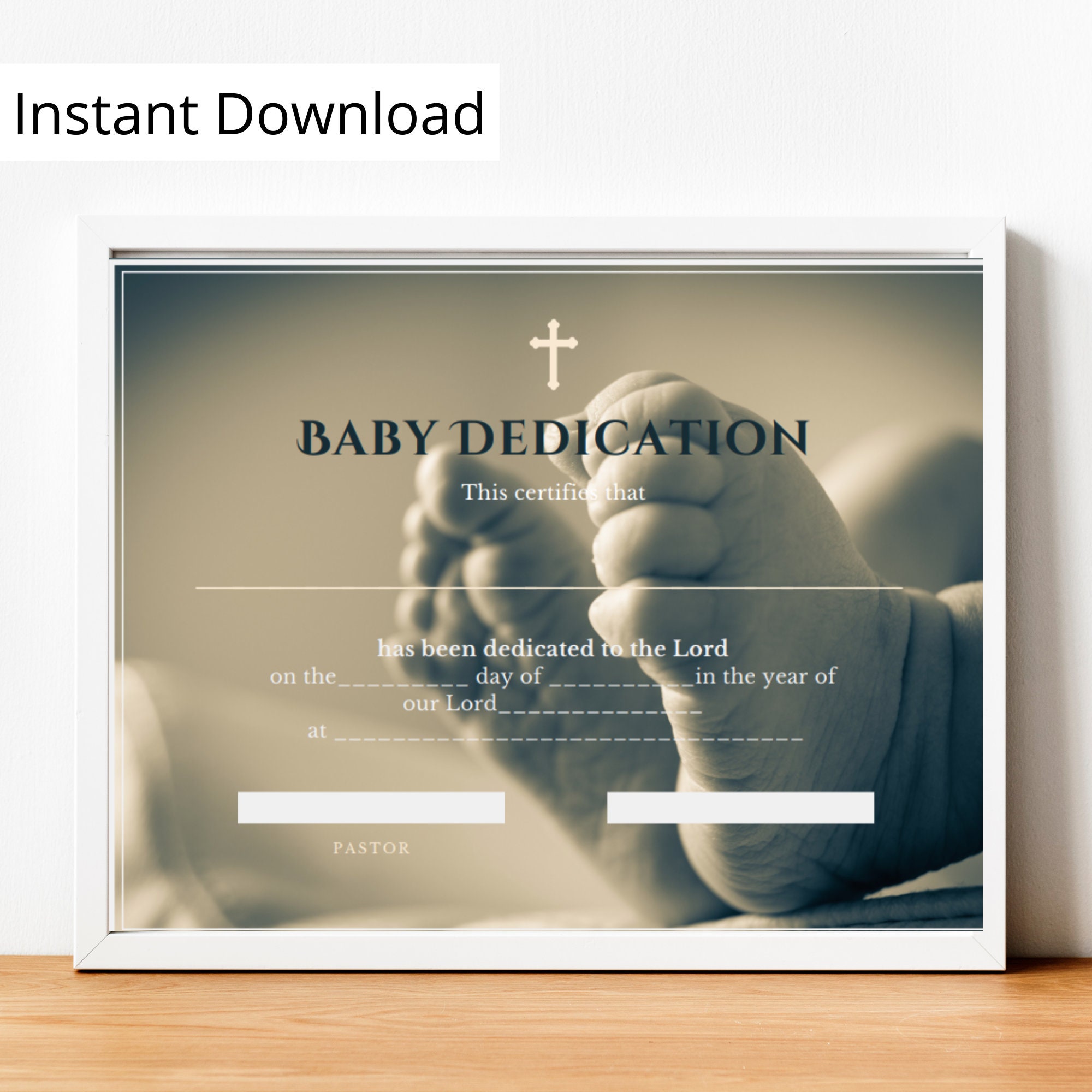 Baby Dedication Certificate, Digital Download Baby Dedication ...