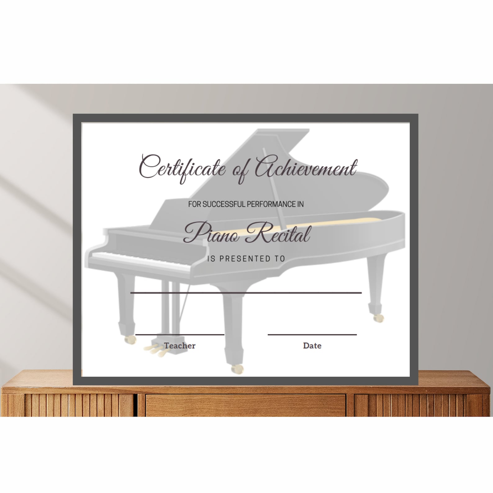 Editable Piano Recital Certificates, Music Certificates Editable, Gift ...