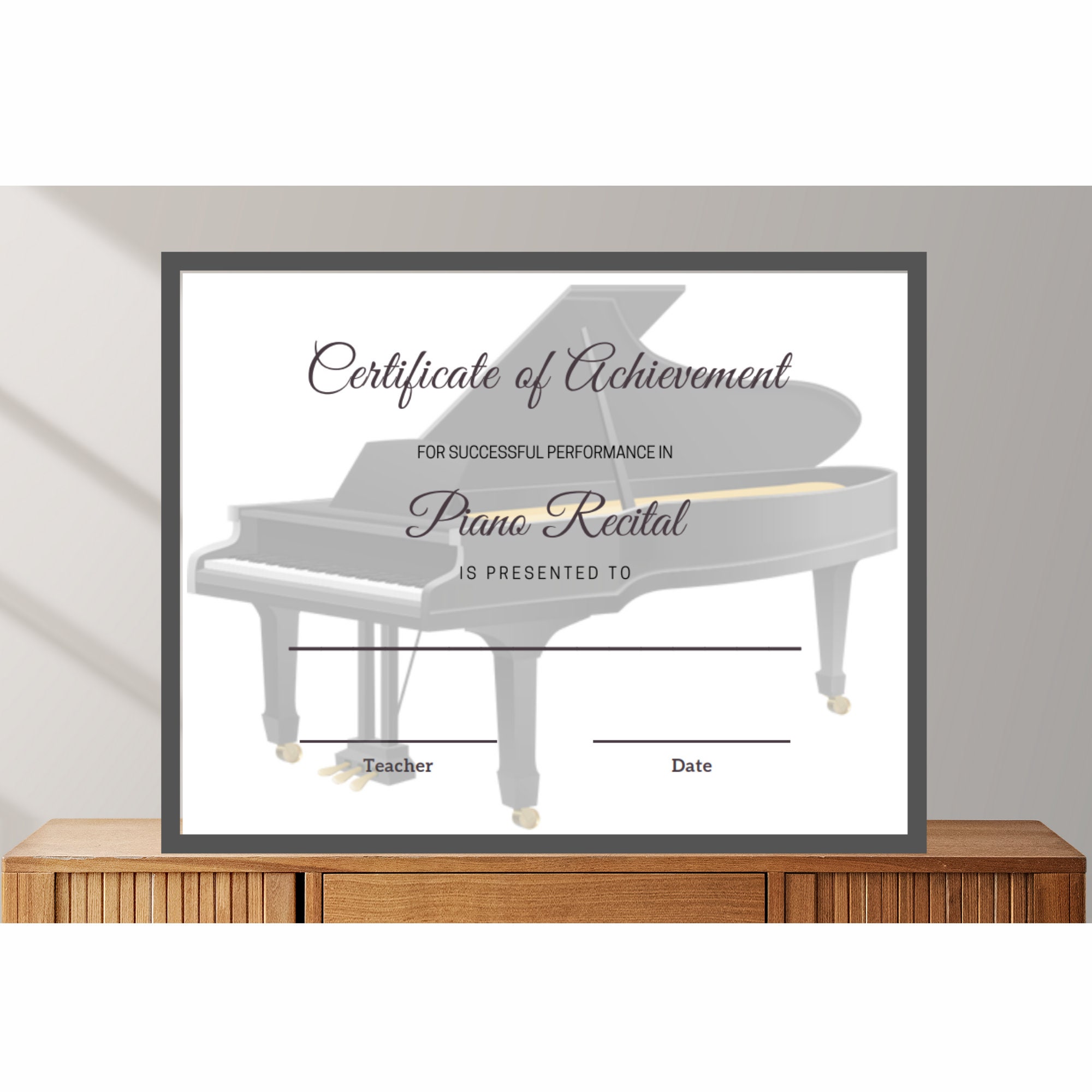 Editable Piano Recital Certificates, Music Certificates Editable, Gift ...