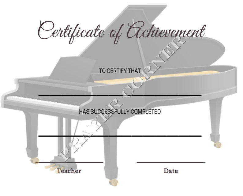 Editable Piano Recital Certificates, Music Certificates Editable, Gift ...