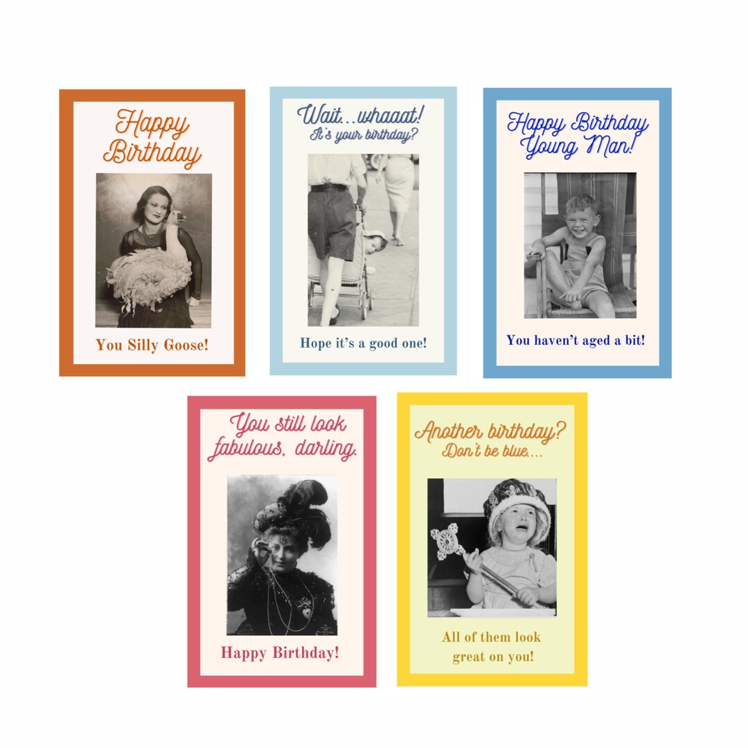 Editable Printable Birthday Cards: Add Your Own Photos to Personalize ...