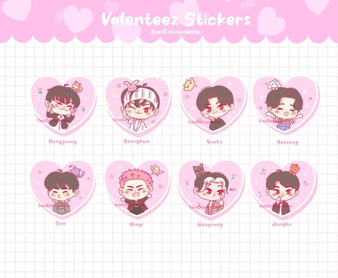 Valenteez Sticker Set Ateez Inspired Vinyl Stickers - Etsy