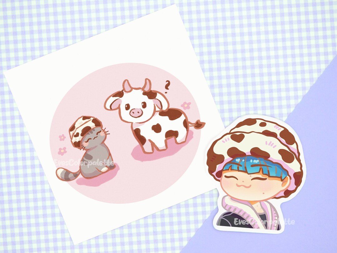 Ateez Cow San Inspired Vinyl Sticker - Ateez Print - Etsy