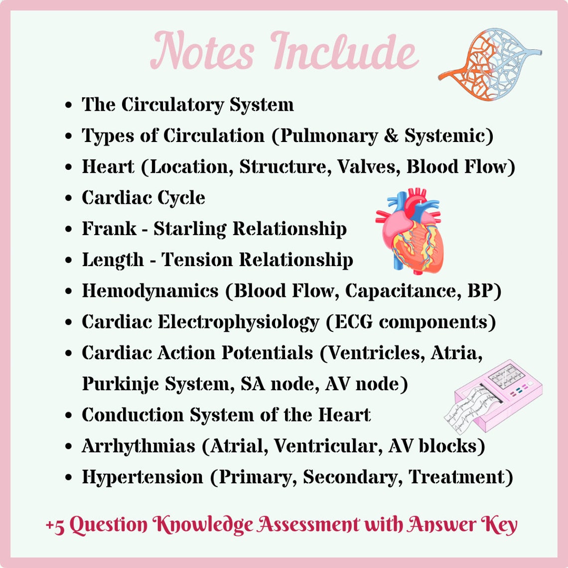 Cardiovascular Physiology Notes | Circulatory System Physiology Notes ...