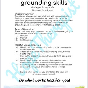 Therapy Worksheets Grounding Skills Mental Health Worksheets - Etsy