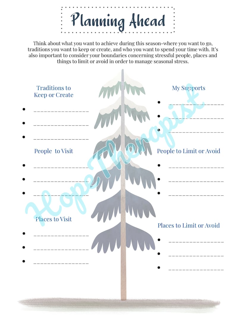 Holiday Therapy Worksheets, Therapy Worksheet, Mental Health Worksheet ...