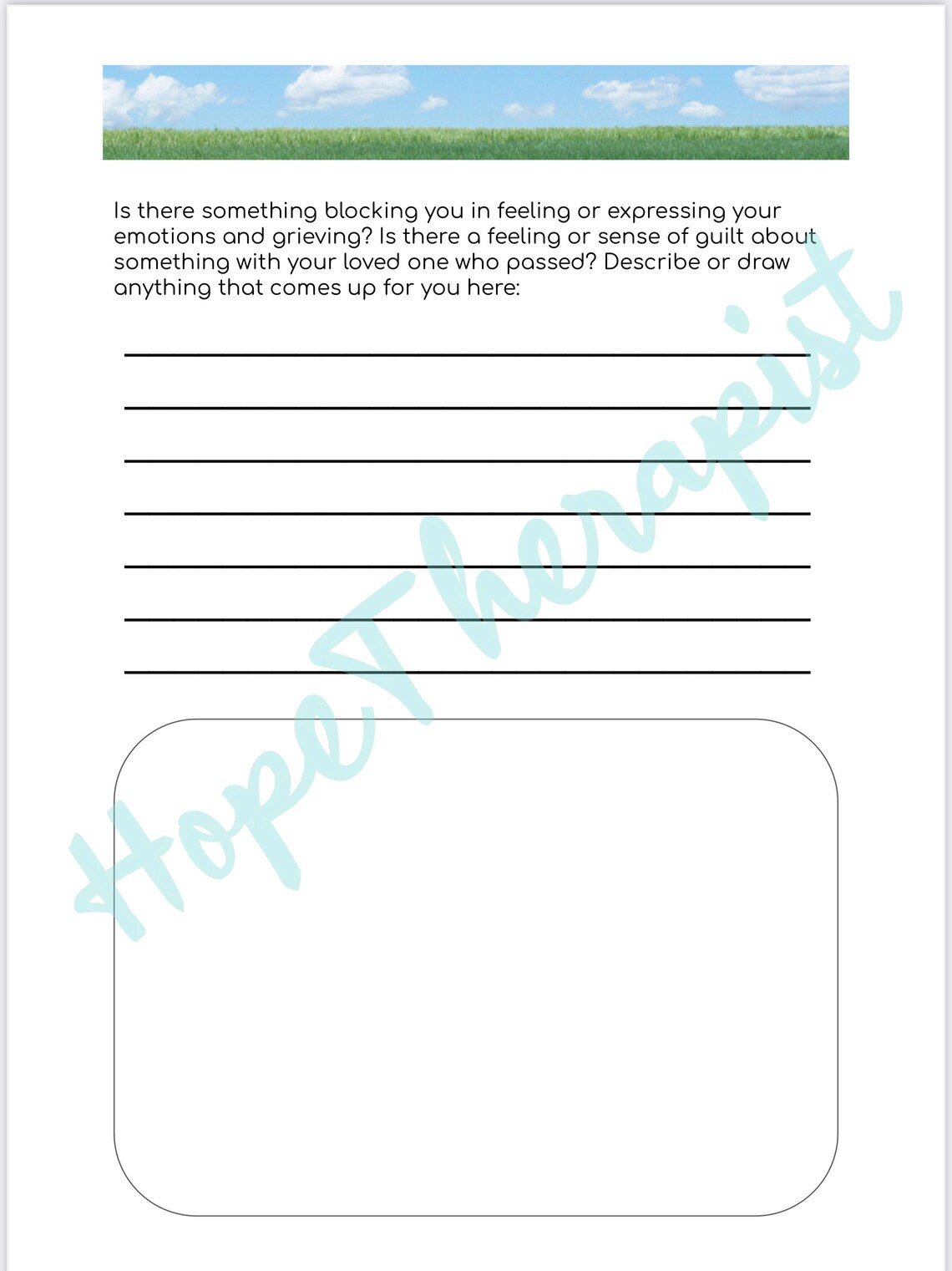 Therapy Worksheets, Grief Worksheet, Mental Health Worksheet ...