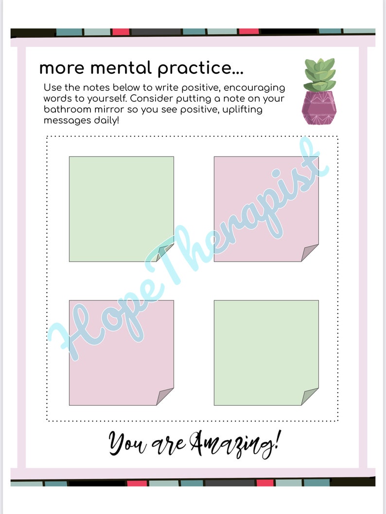 Therapy Worksheets Grounding Skills Mental Health Worksheets | Etsy
