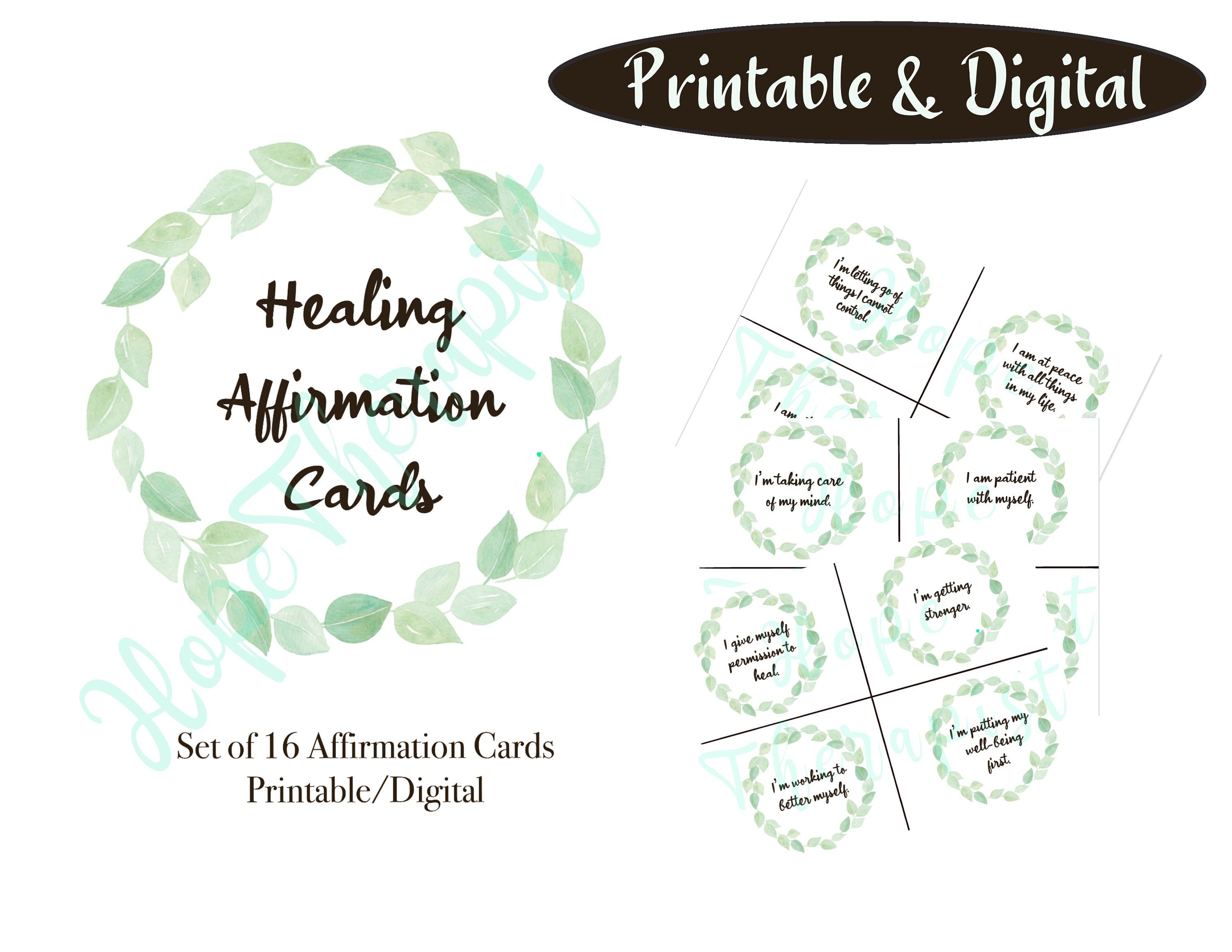 Healing Affirmation Cards Therapy Counseling Pdf | Etsy