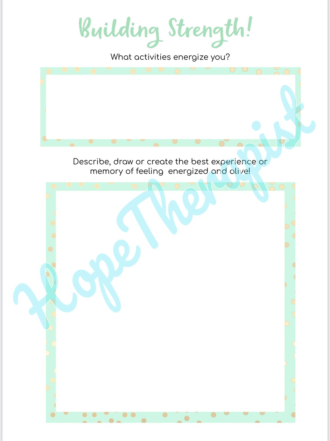 Strength-based Worksheets Therapy Worksheet Mental Health - Etsy