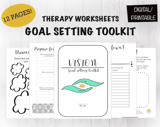 Therapy Worksheet, Mental Health Worksheet, Goal Worksheet, Goal ...