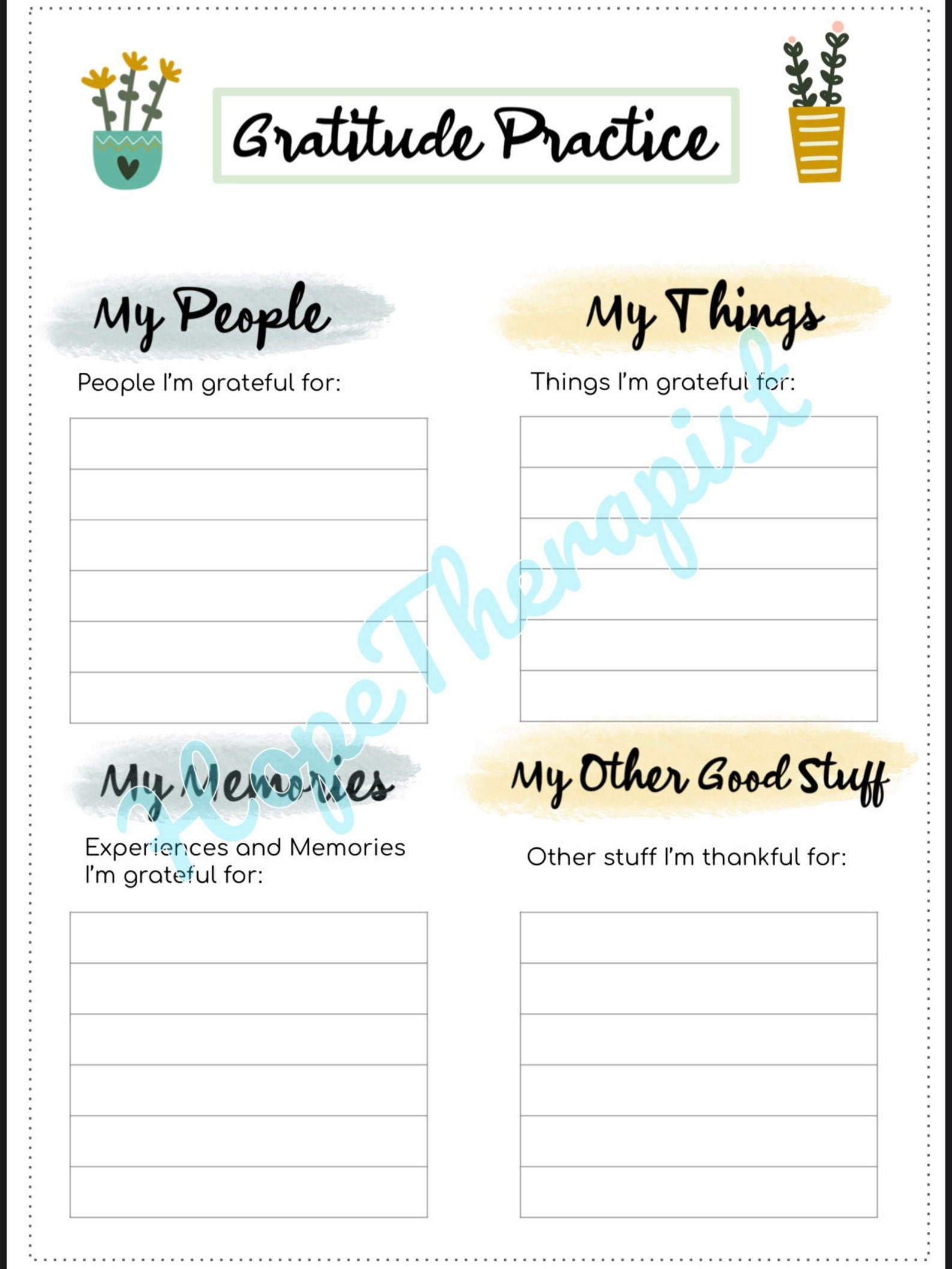 Therapy Worksheets, Gratitude Practice, Counseling Worksheet, Download ...