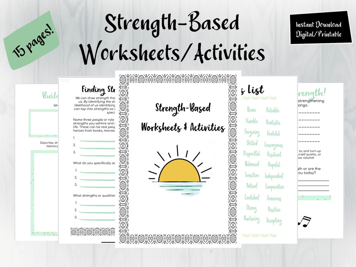 Strength-based Worksheets Therapy Worksheet Mental Health - Etsy