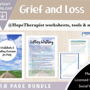 Therapy Worksheets Grief Worksheet Mental Health Worksheet - Etsy