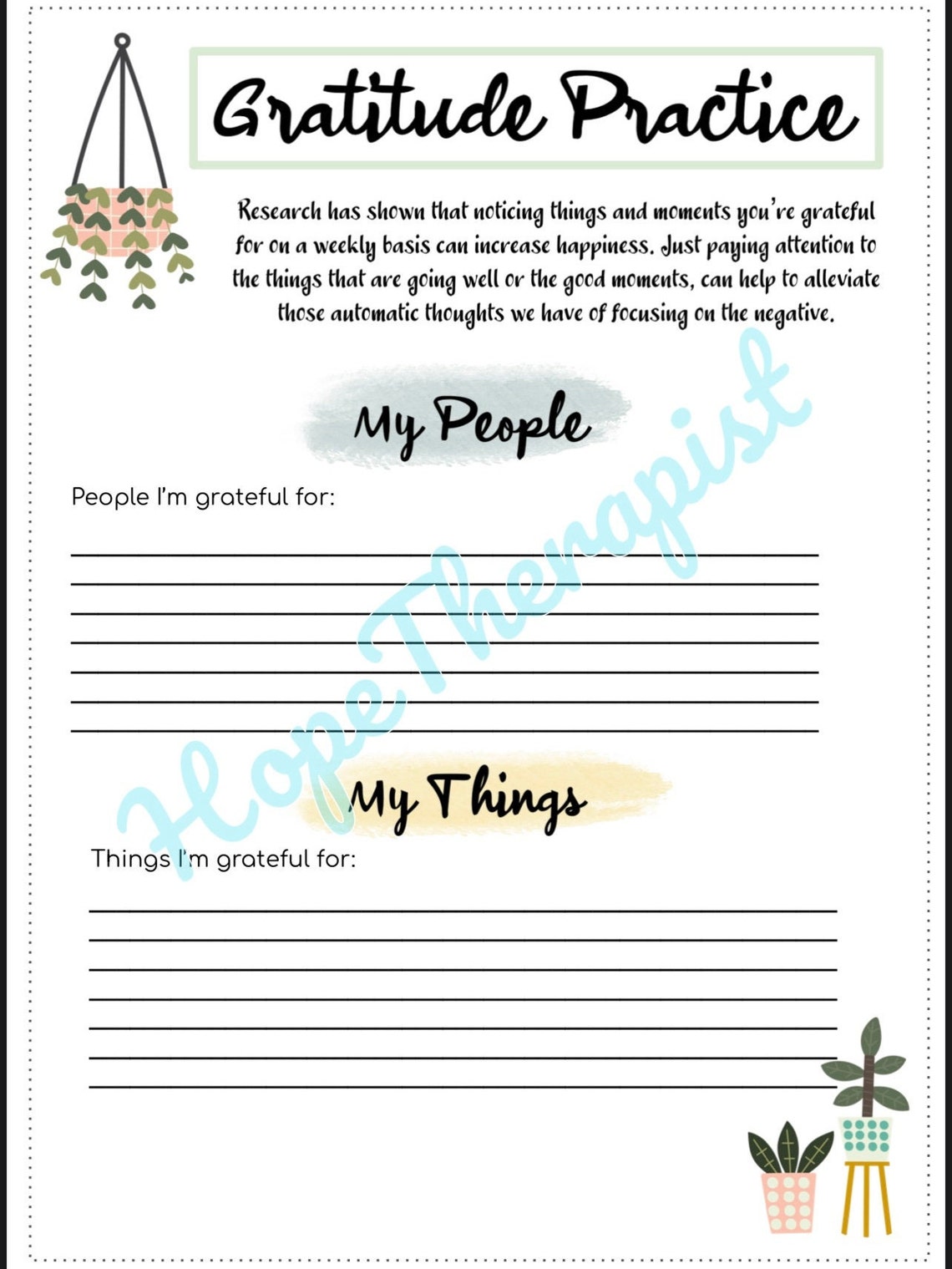 Therapy Worksheets, Gratitude Practice, Counseling Worksheet, Download ...