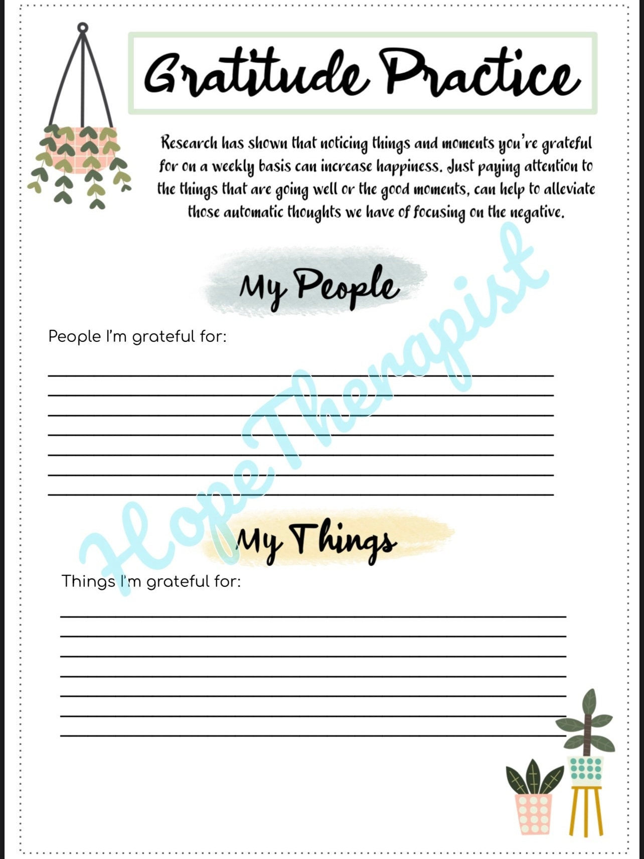 Therapy Worksheets, Gratitude Practice, Counseling Worksheet, Download ...