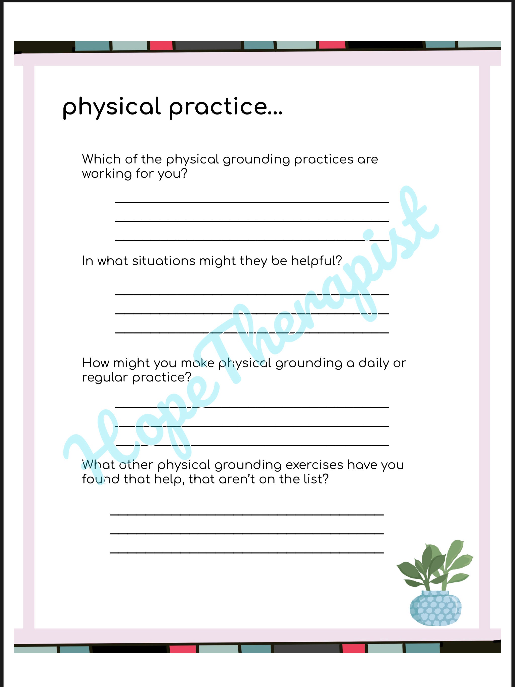 Therapy Worksheets Grounding Skills Mental Health Worksheets | Etsy