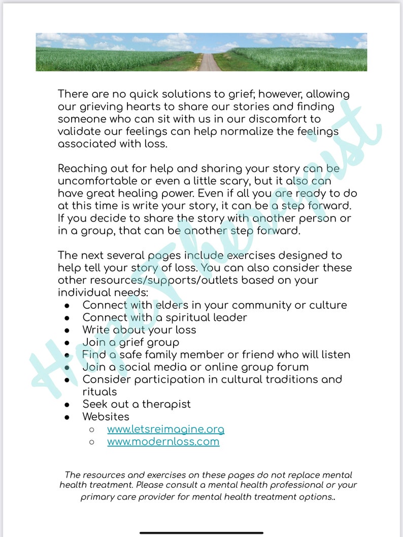 Therapy Worksheets, Grief Worksheet, Mental Health Worksheet ...