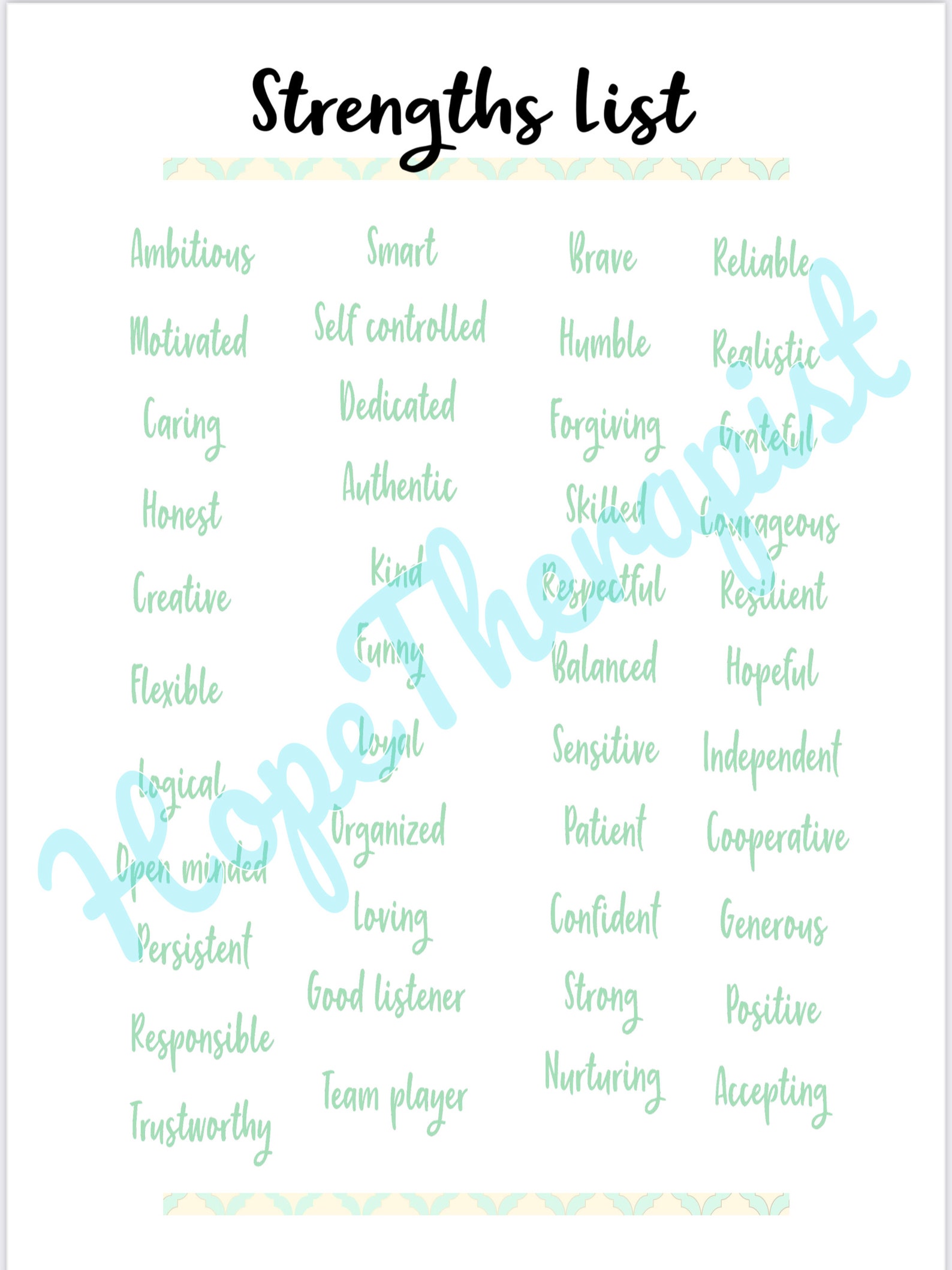 Strength-based Worksheets Therapy Worksheet Mental Health - Etsy