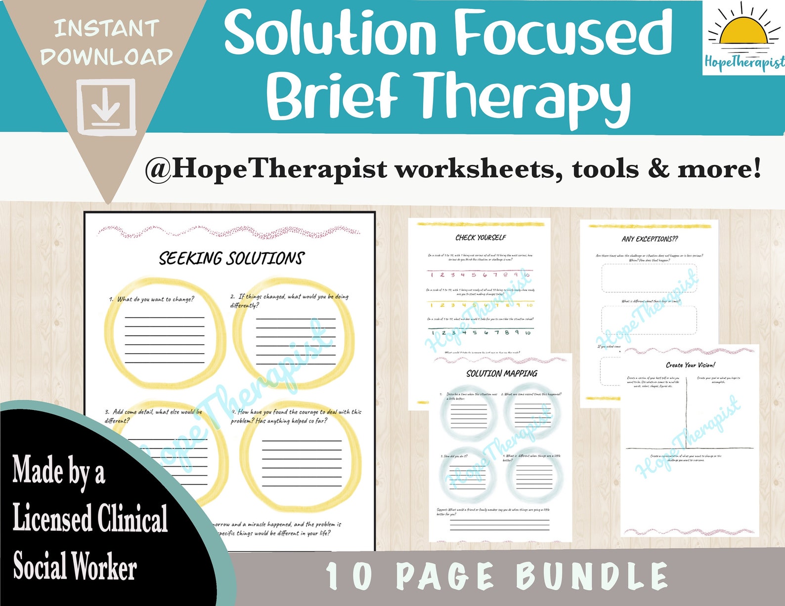 Solutions Worksheet Therapy Worksheet Mental Health - Etsy