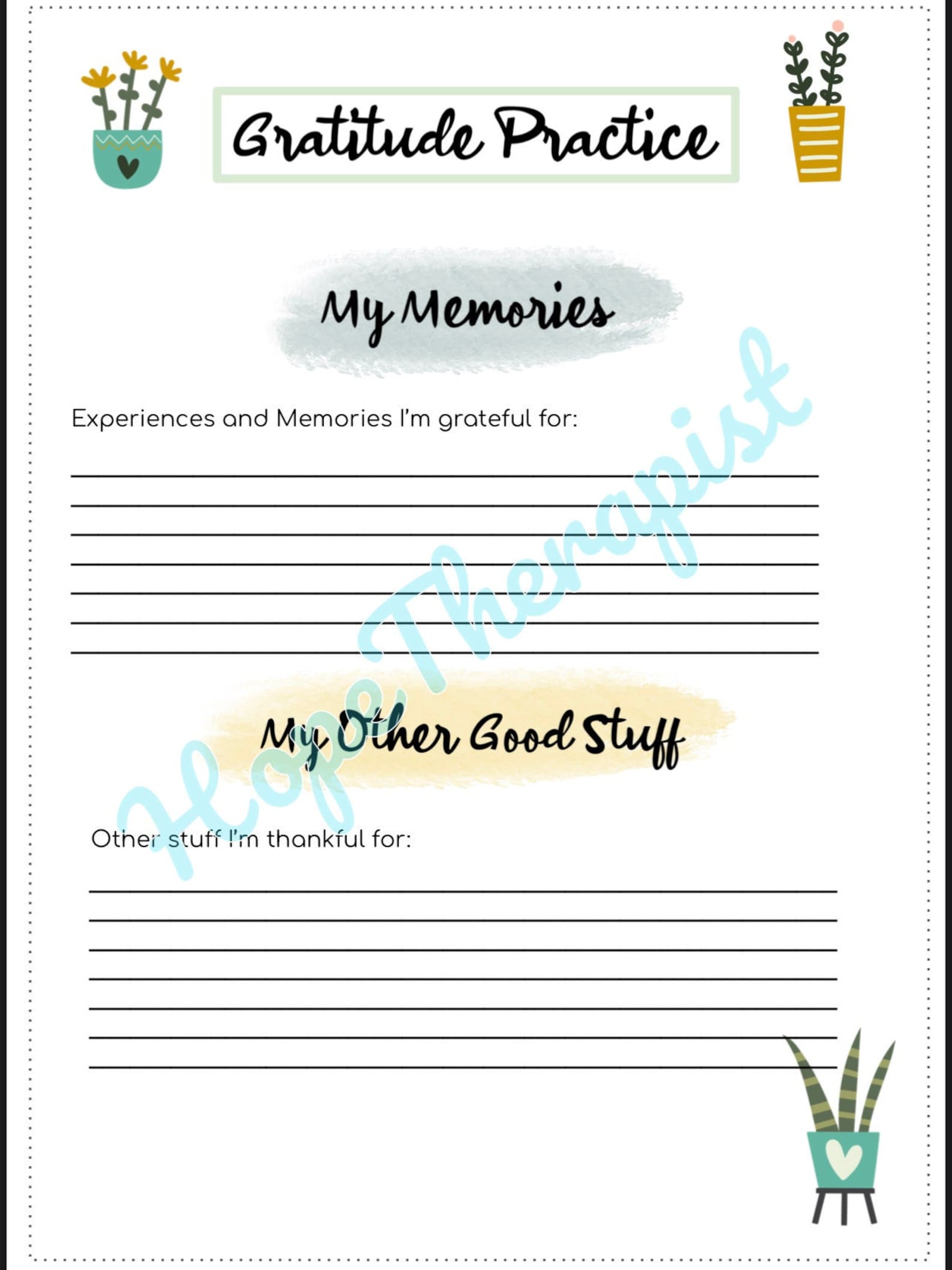 Therapy Worksheets, Gratitude Practice, Counseling Worksheet, Download ...