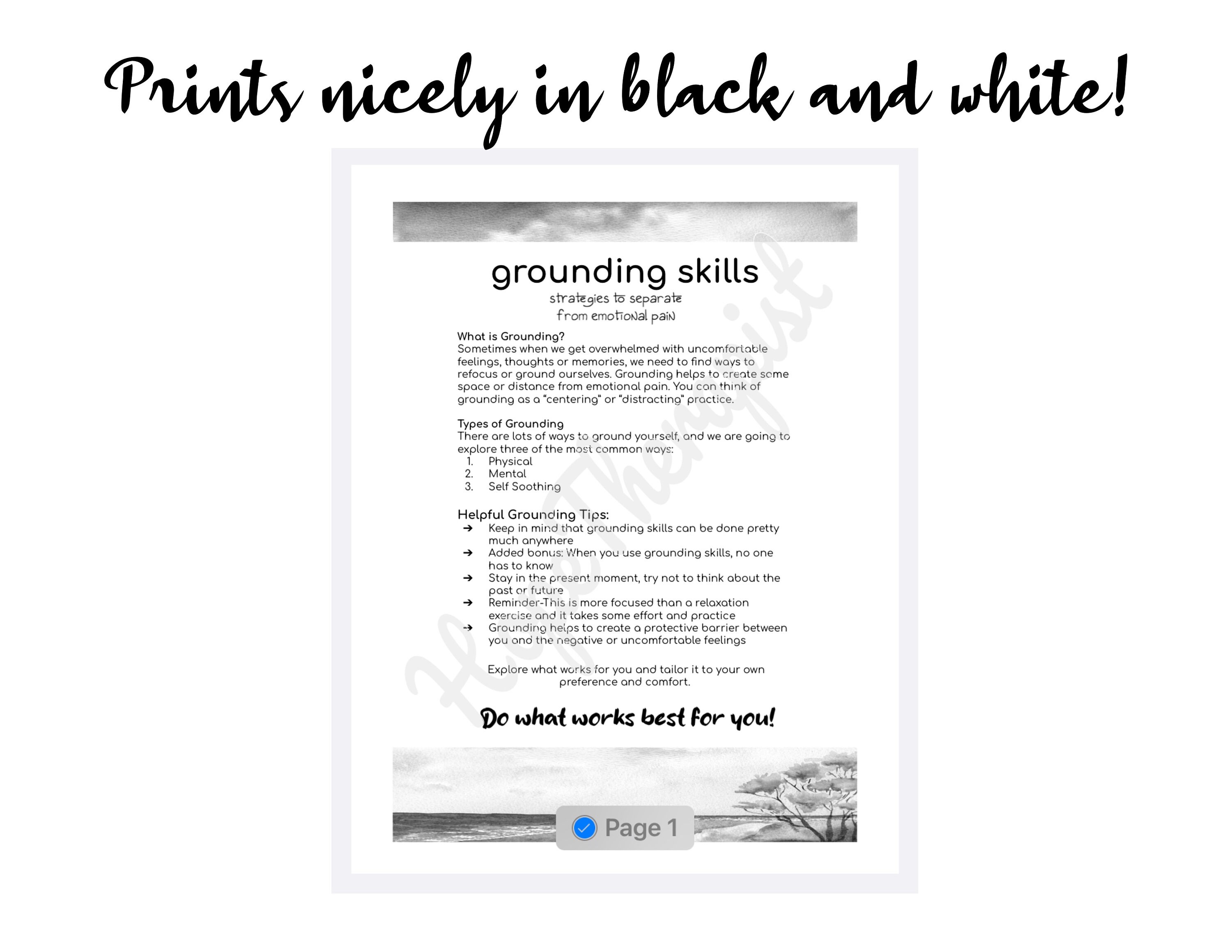 Therapy Worksheets Grounding Skills Mental Health Worksheets - Etsy