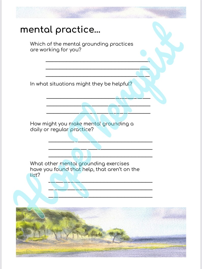 Therapy Worksheets Grounding Skills Mental Health Worksheets - Etsy